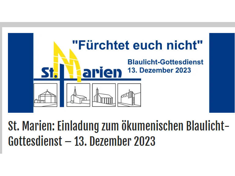 Zweiter ökumenischer Blaulichtgottesdienst in der St. Marien-Kirche in ...